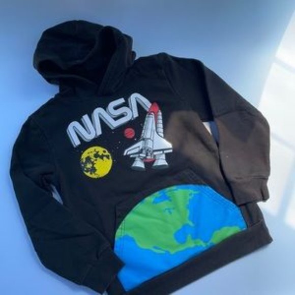 Nasa | Shirts & Tops | Nasa Boys Black Front Kangroo Pocket Long Sleeve ...